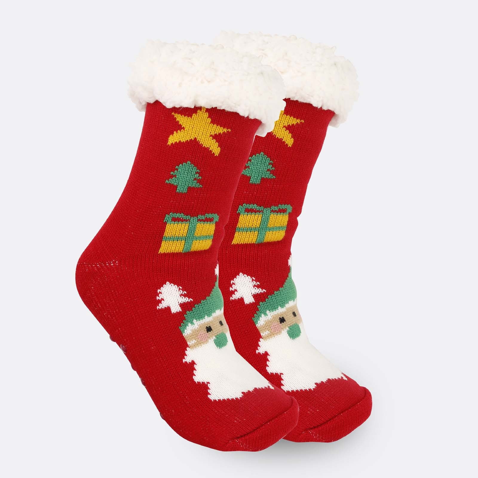 GILIGEGE Women'S Sherpa Lined Cozy Thermal Non-Skid Socks Christmas ...