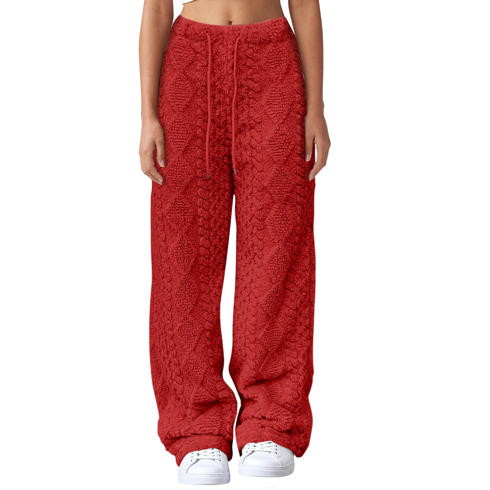 GILIGEGE Women's Cable Knit Sweater Pants Fleece Lounge Joggers Long ...