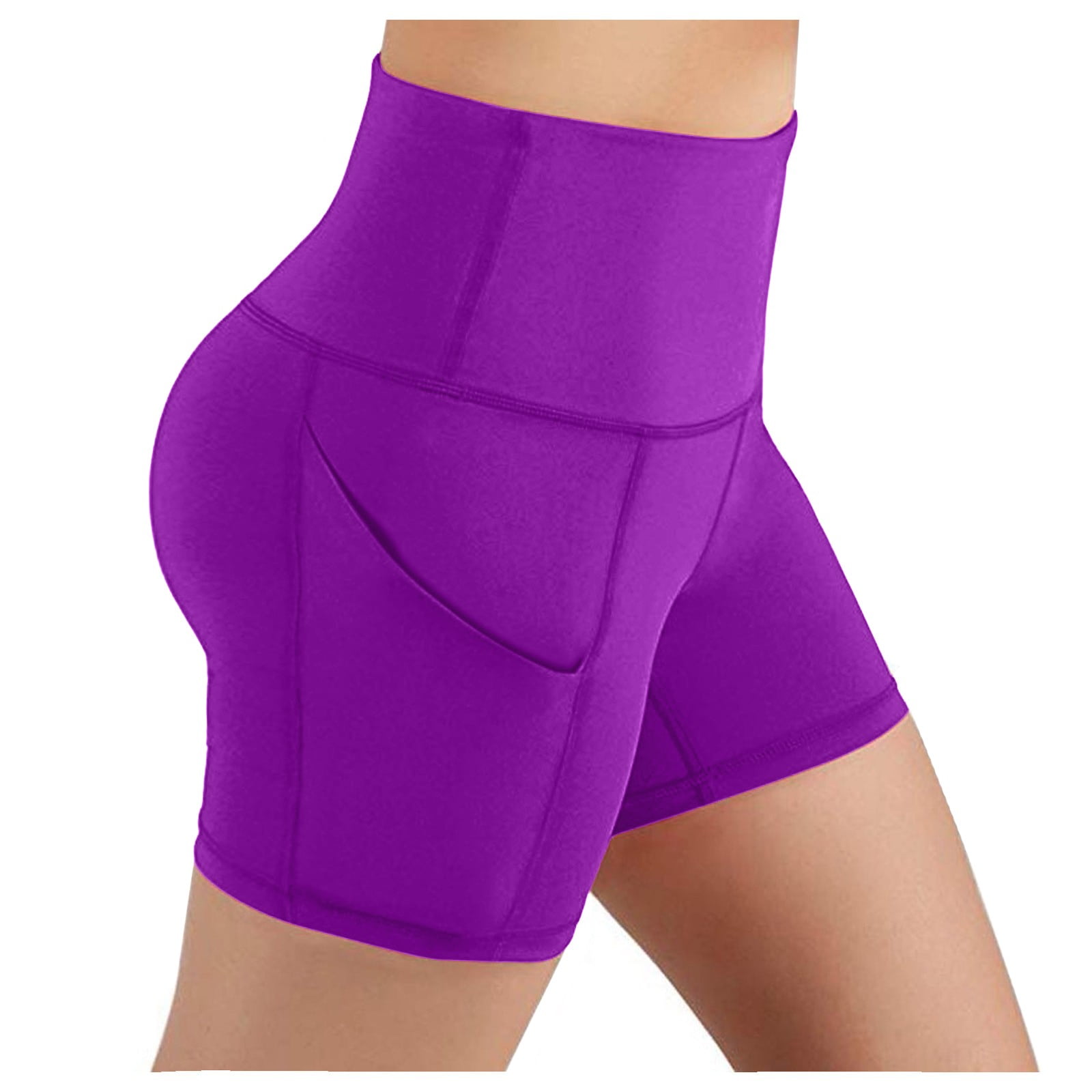 Giligege Yoga Shorts For Women High Waisted Scrunch Butt Lifting Spandex Shorts With Pockets
