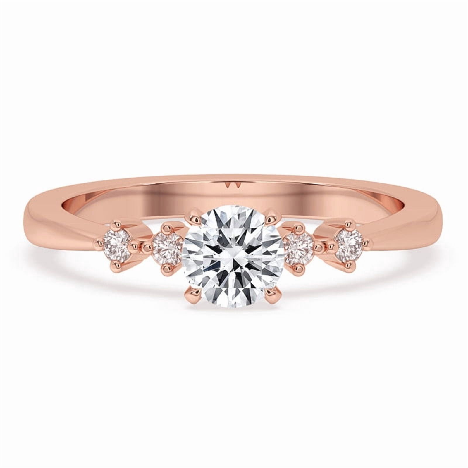 GIMELIS 0.50-3.00 CT Round Five Stone Prong Ring Engagement Ring Lab ...