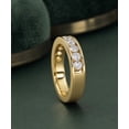 GIMELIS 1.01 TCW Round Cut Lab Grown Diamond Channel Set Wedding Band ...