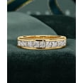 GIMELIS 1.07 TCW Princess Cut Lab Grown Diamond Channel Set Wedding ...