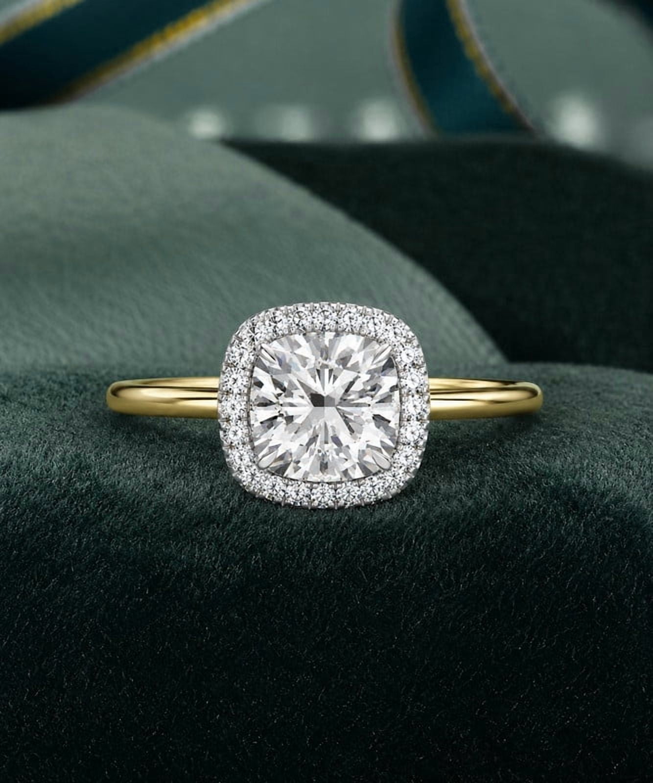 GIMELIS 1.78 CT IGI Certified Cushion Cut Lab Grown Diamond Halo ...