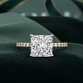 GIMELIS 2.28 CT Princess Cut Lab Grown Diamond Hidden Halo Ring with ...