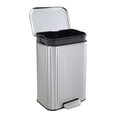GIMMYFIVE 13.2 Gallon Fluted Stainless Steel Step Trash Can, Soft-Close ...
