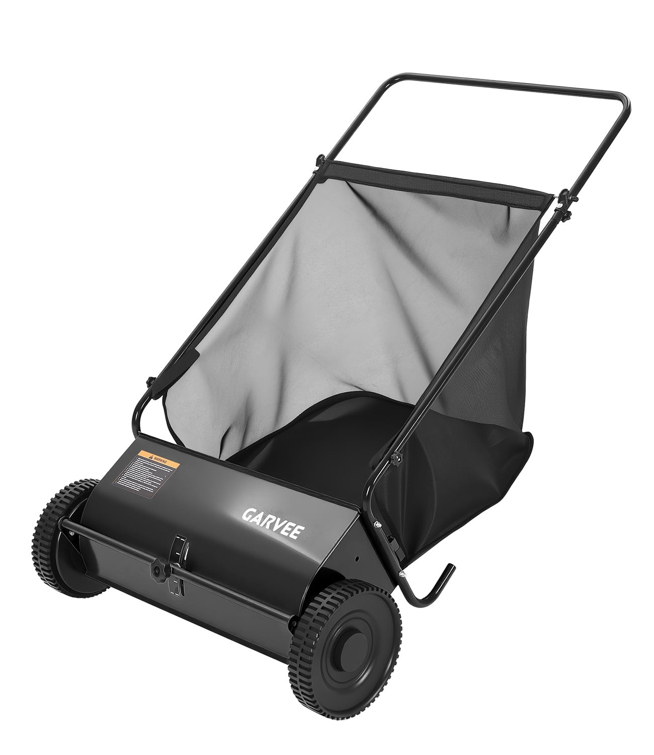 GIMMYFIVE 26-Inch Heavy Duty Push Lawn Sweeper, 7 Cu. ft. Leaf & Grass ...