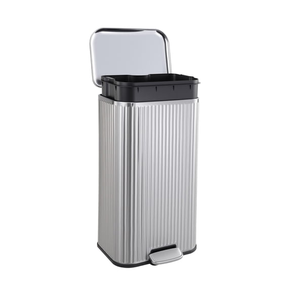 GIMMYFIVE 7.93 Gallon Fluted Stainless Steel Step Trash Can, Soft-Close ...