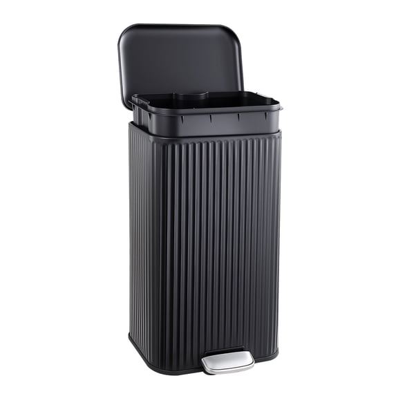 GIMMYFIVE 7.93 Gallon Fluted Stainless Steel Step Trash Can, Soft-Close ...
