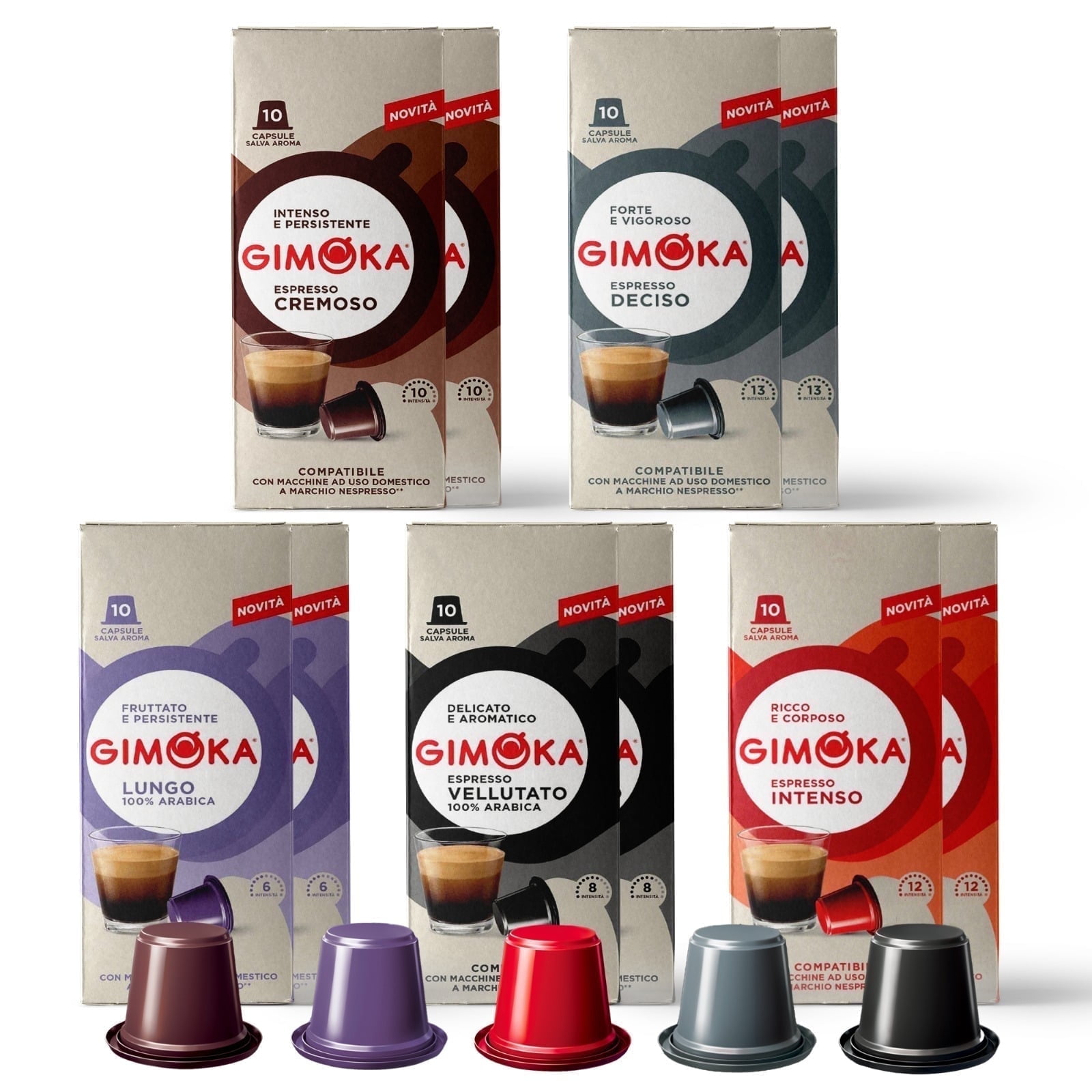 Gimoka Coffee Capsules Variety Pack, 100 Count, Compatible with ...