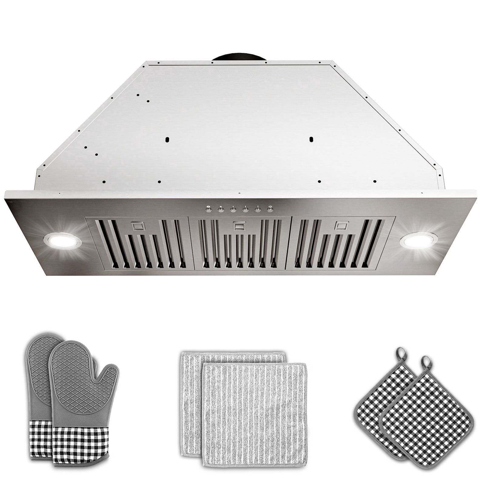 GIMSOL 36" Insert Range Hood, 900 CFM, 4-Speed, Button Control ...