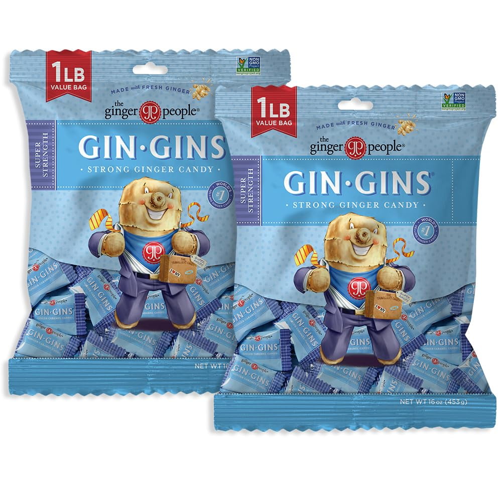 GIN GINS Super Strength - Natural Ginger Candy by The Ginger People ...