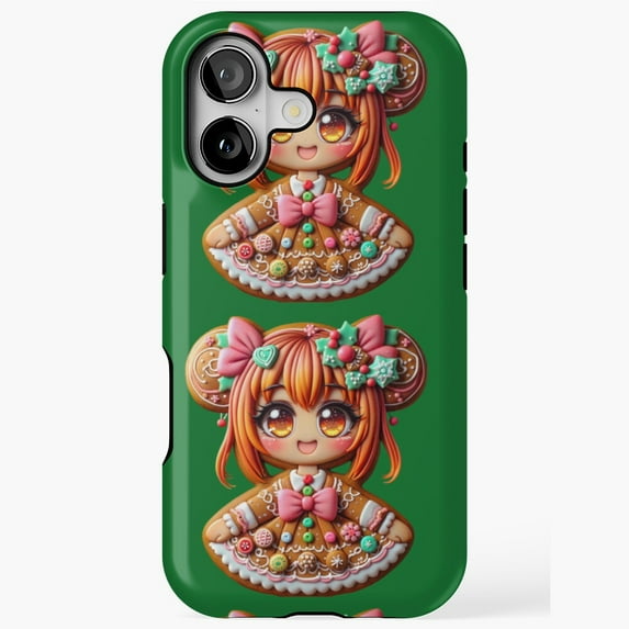 GINGERBREAD COOKIE ANIME CARTOON AESTHETIC GIRL HOLIDAY iPhone Tough ...