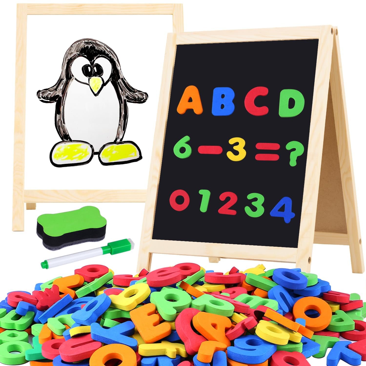 GINMIC Magnetic Letters and YPF5 Numbers with Easel for Magnetic ...