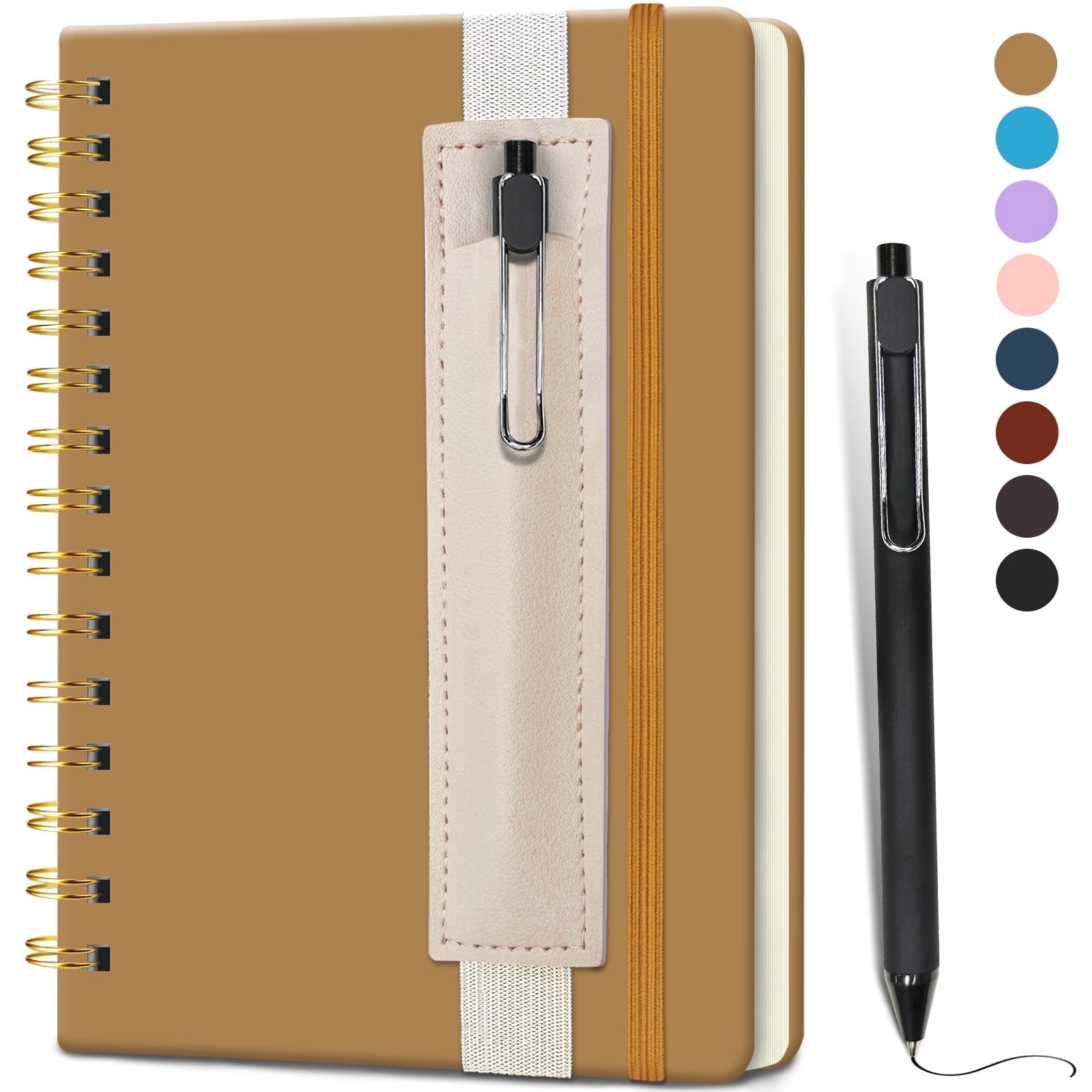 GINMLYDA Small Spiral Notebook (Khaki) - 5.7"x 8.27", 160 Lined Pages ...