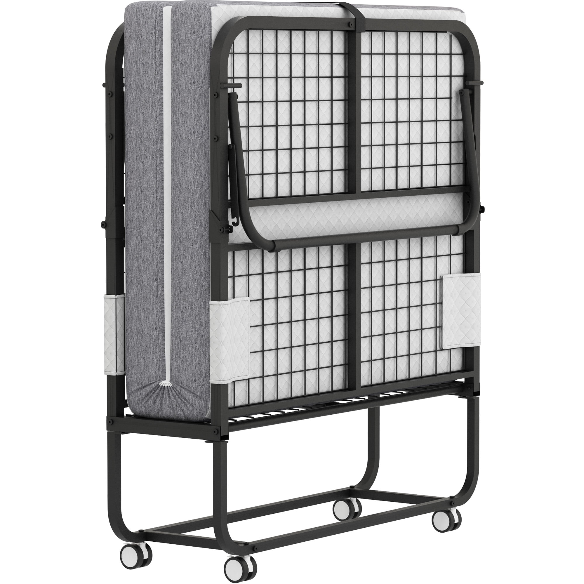 GINOST Folding Bed with Mattress 75" x 46" Rollaway Guest Bed Portable ...