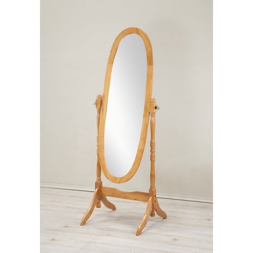 GINOST Traditional Queen Anna Style Wood Floor Cheval Mirror, Oak ...