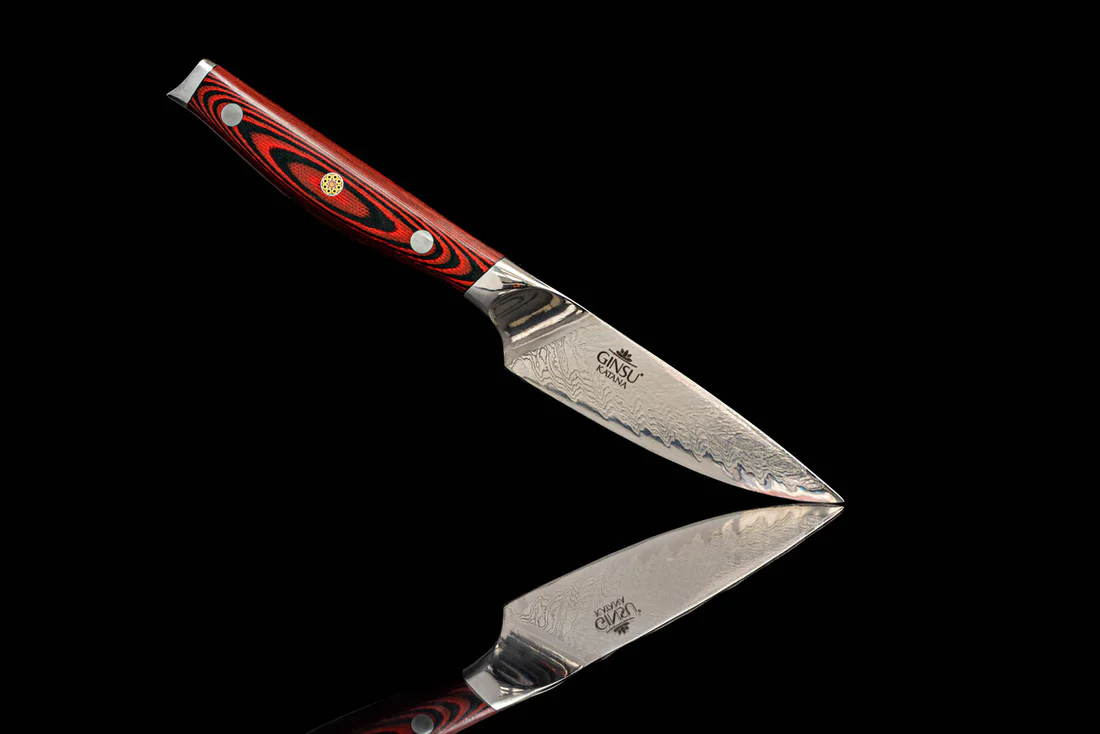 GINSU KATANA 3.5" AUS 10 Damascus Japanese Steel Heritage Paring Knife ...