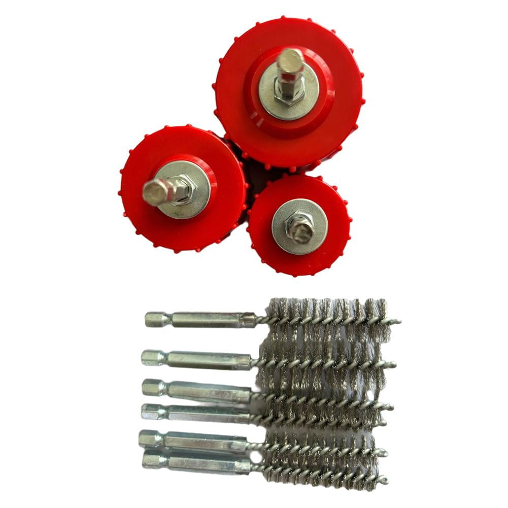 GINTBN Copper Pipe Cleaner for Drill, 1/2” 3/4” 1” Tube Cleaning Brush ...