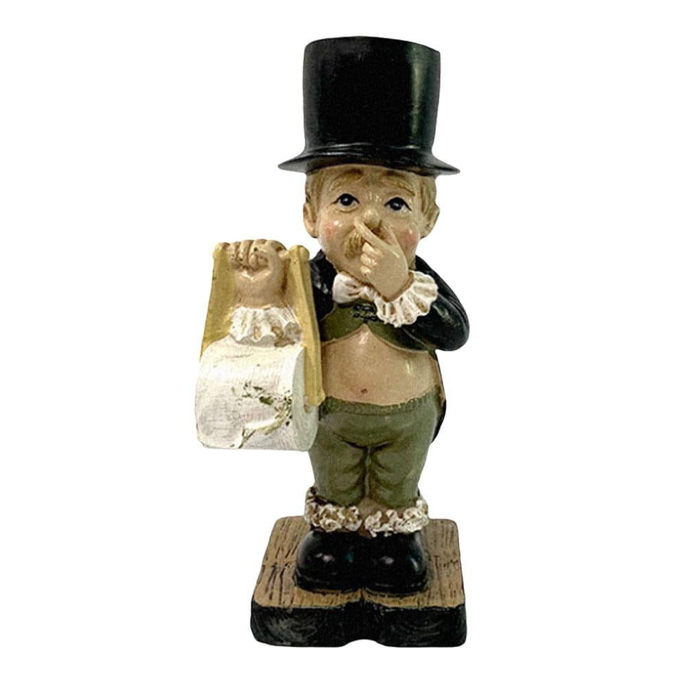 GINTBN Toilet Butler Statue, Resin Boy Holding Nose Figures, Funny ...