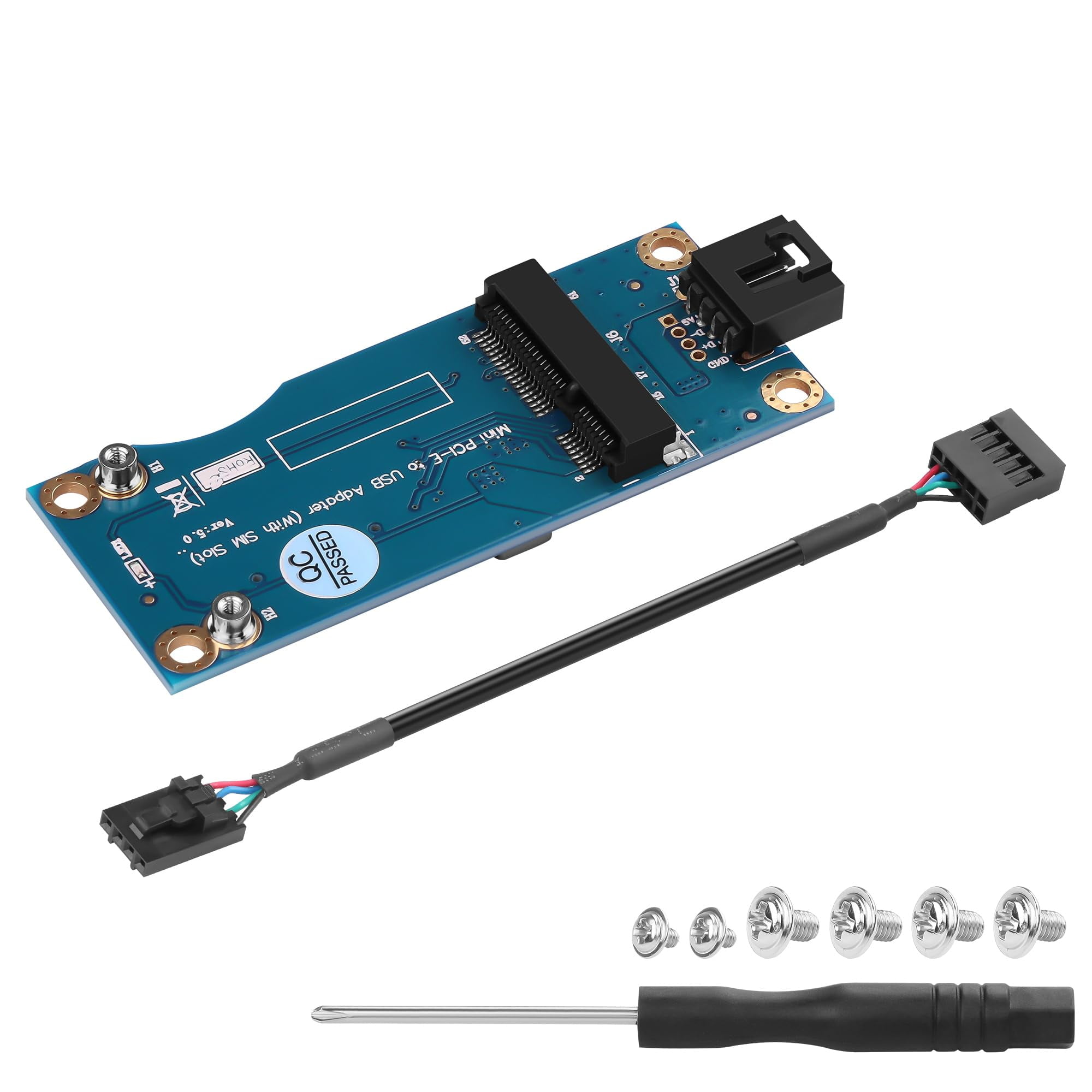 GINTOOYUN Mini PCI-E WWAN/LTE SSF20 Card to Motherboard 9-pin Adapter ...