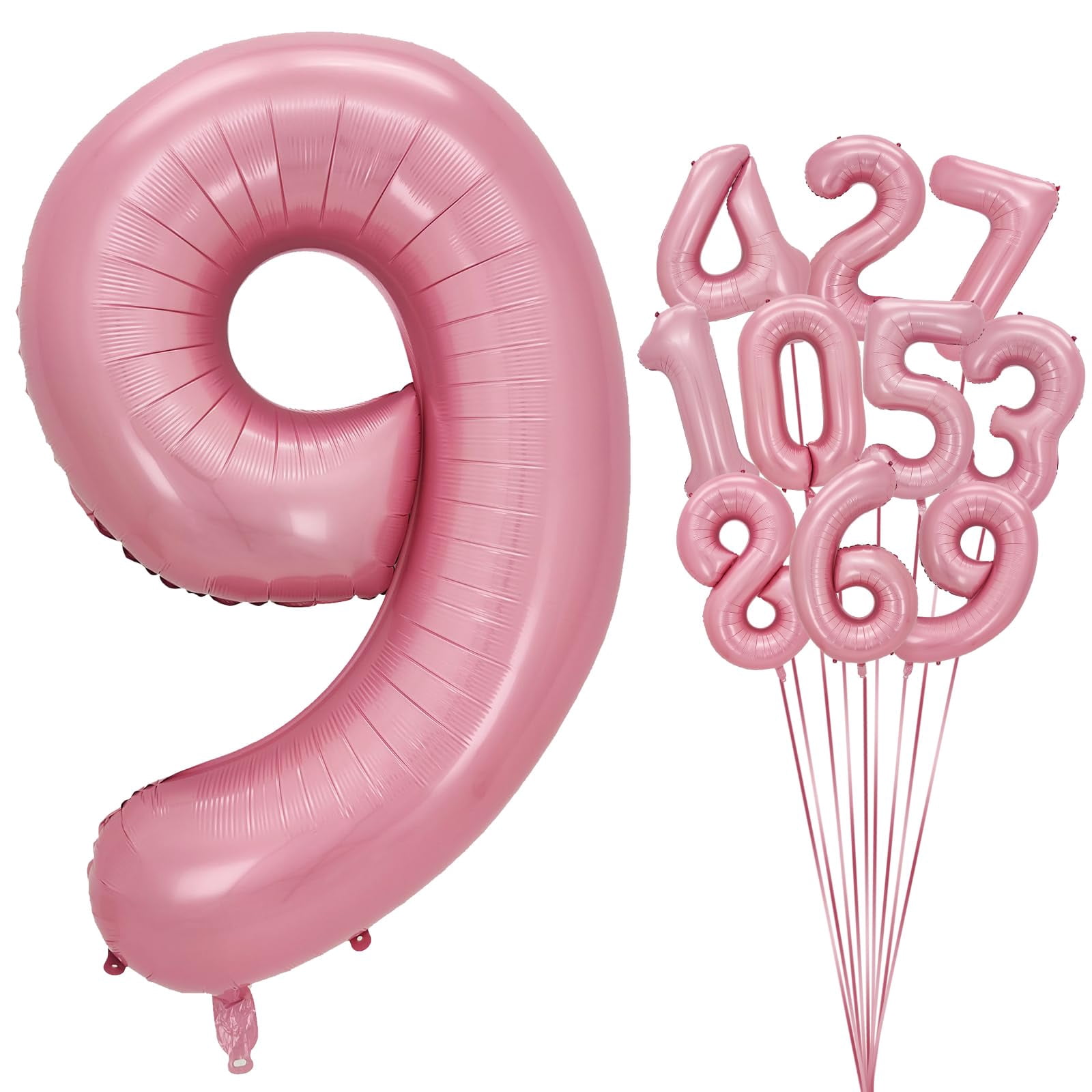 GINZU Tiffany Pink Number MMF7 9 Balloon Large Size Jumbo Digit Mylar ...