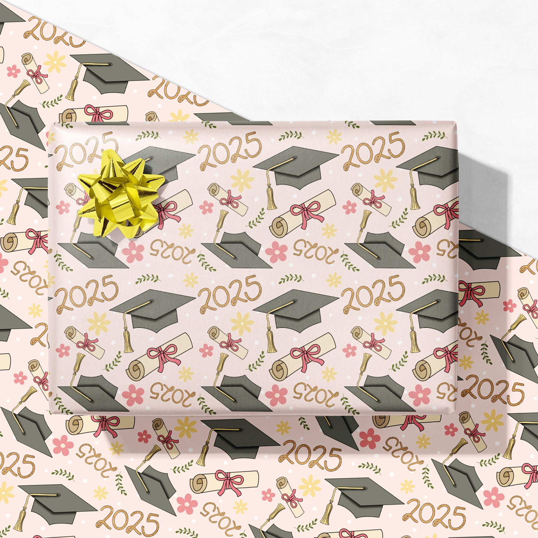 GIOLNIAY Graduation Wrapping Paper RRF12 for Class of 2025 - Pink ...