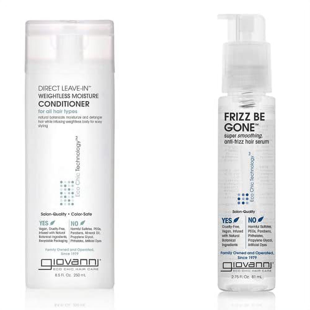 GIOVANNI Direct Leave-In Conditioner 8.5 oz & Frizz Be Gone Serum 2.75 ...