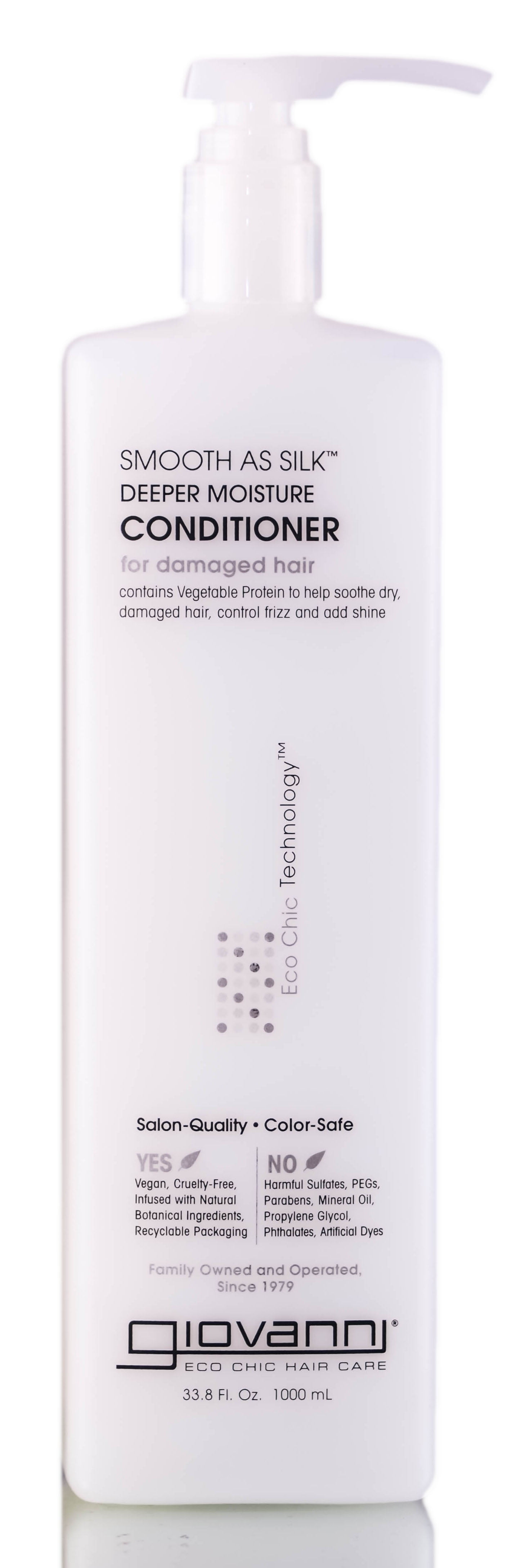 GIOVANNI Smooth As Silk Conditioner, 33.8 oz. Tames Frizz, Detangles, Color & Sulfate Free ...