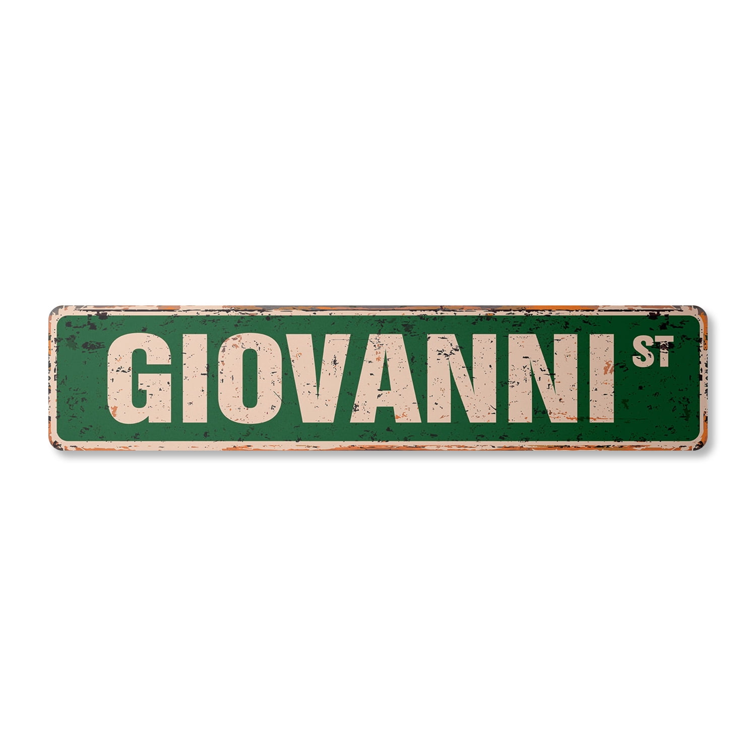GIOVANNI Vintage Plastic Street Sign Childrens Name Room Sign | Indoor ...