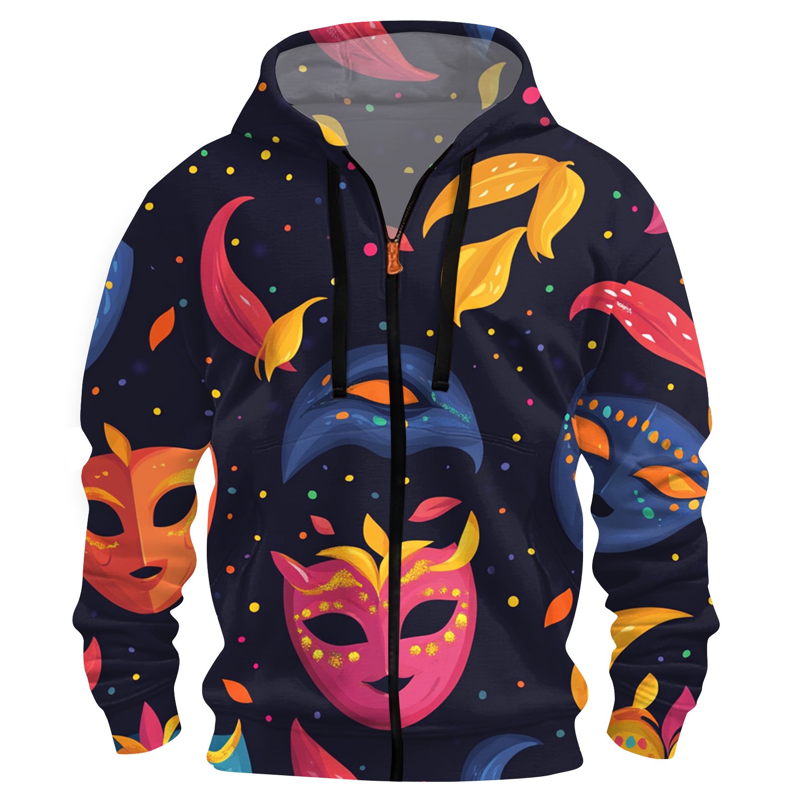 GIPQJK 2025 Mardi Gras Hoodies for Men Carnival Themed Full-Zip ...