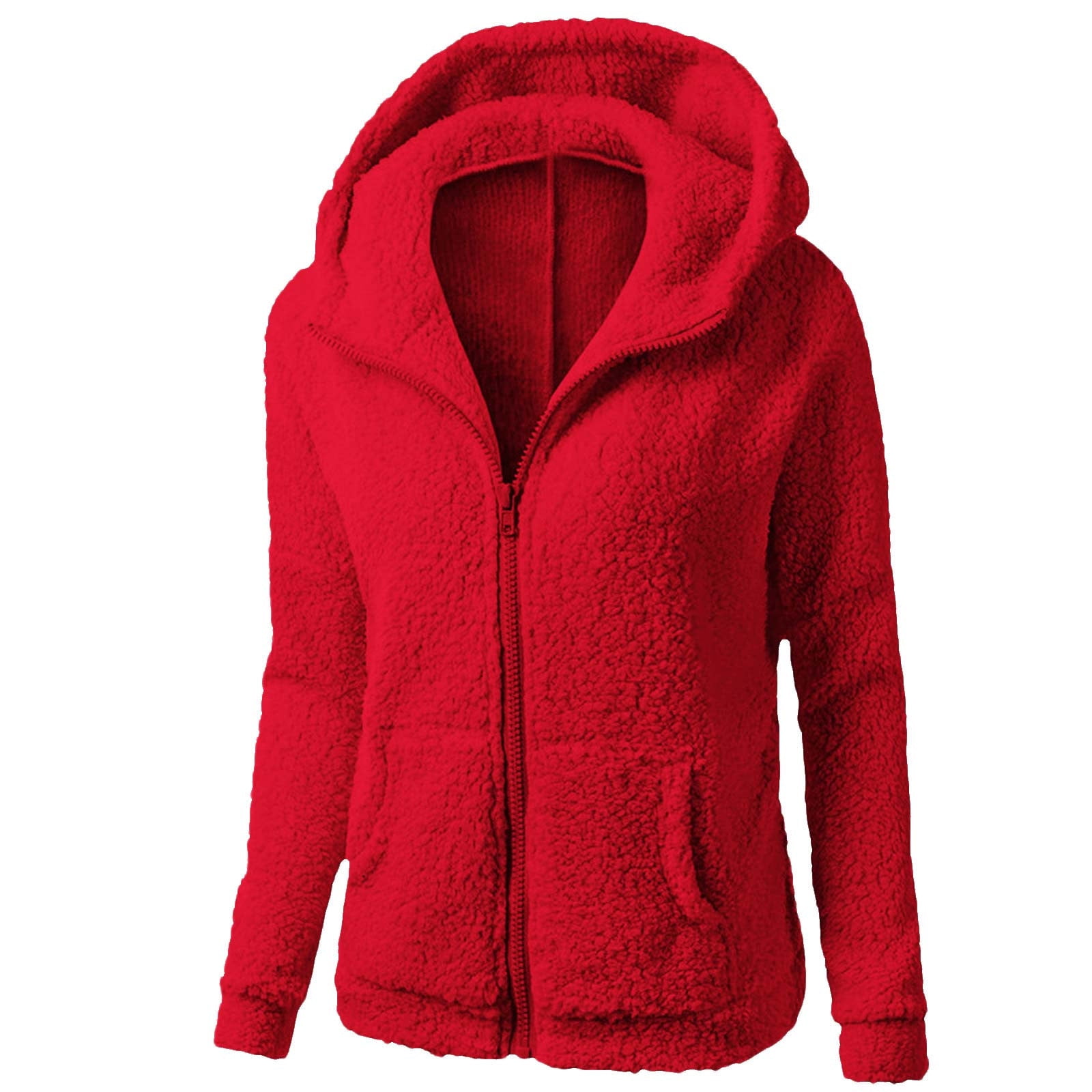 GIPQJK Fleece Jacket for Women Winter Trendy Zip Up Coats Fuzzy Fleece ...