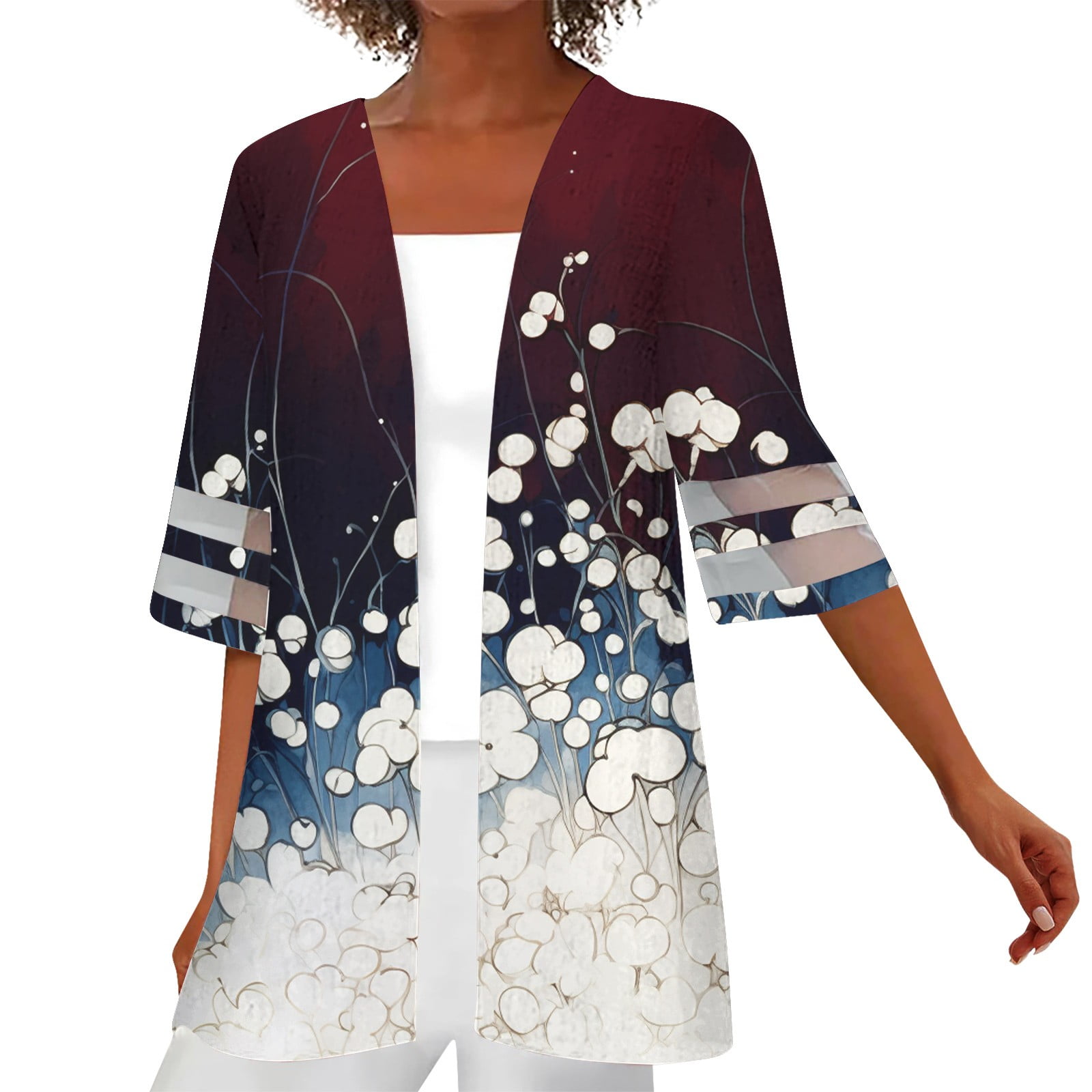 GIPQJK Kimono Cardigans for Women Half Sleeve Lightweight Spring ...