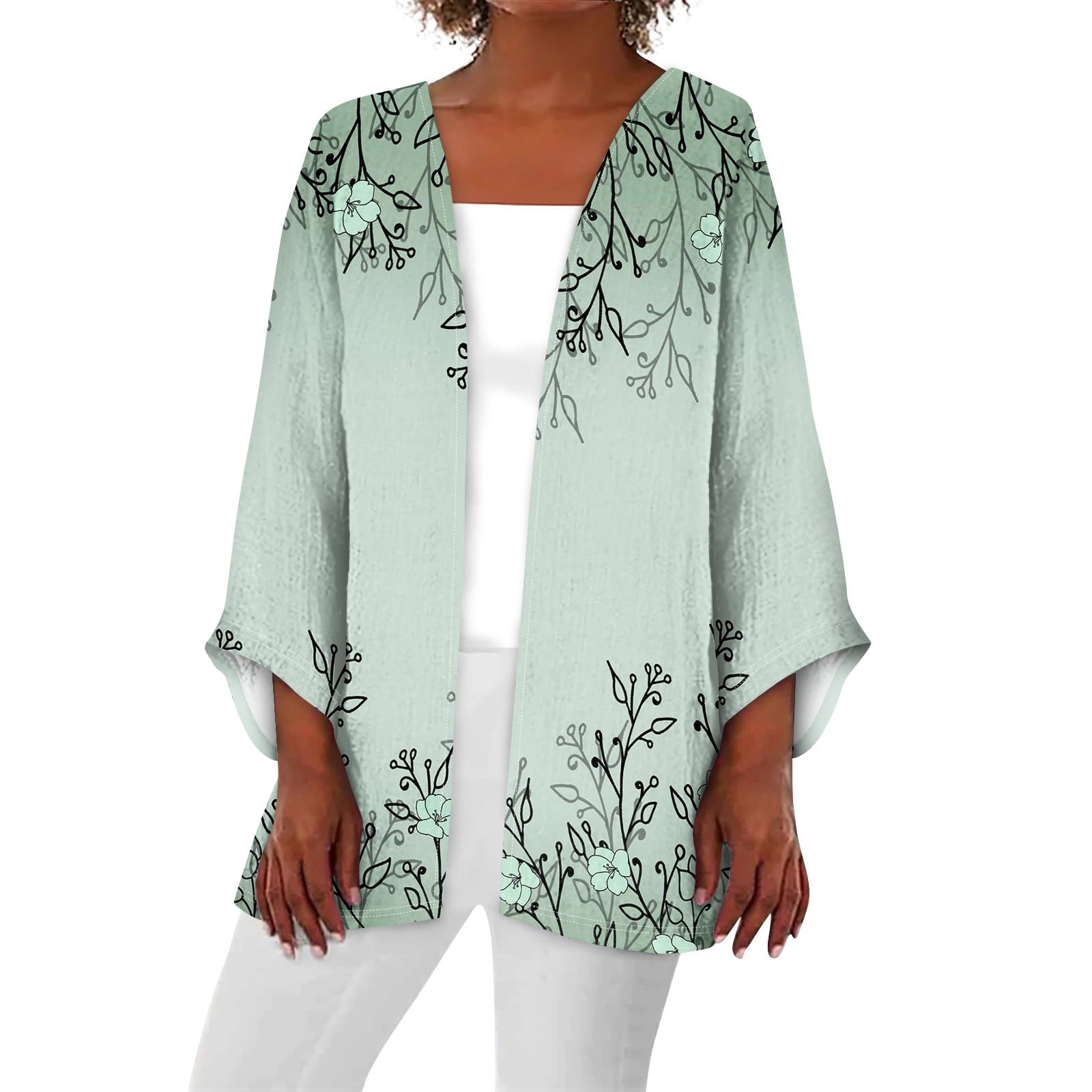 GIPQJK Lightweight Cardigans for Women 3/4 Sleeve Cardigans Open Front ...