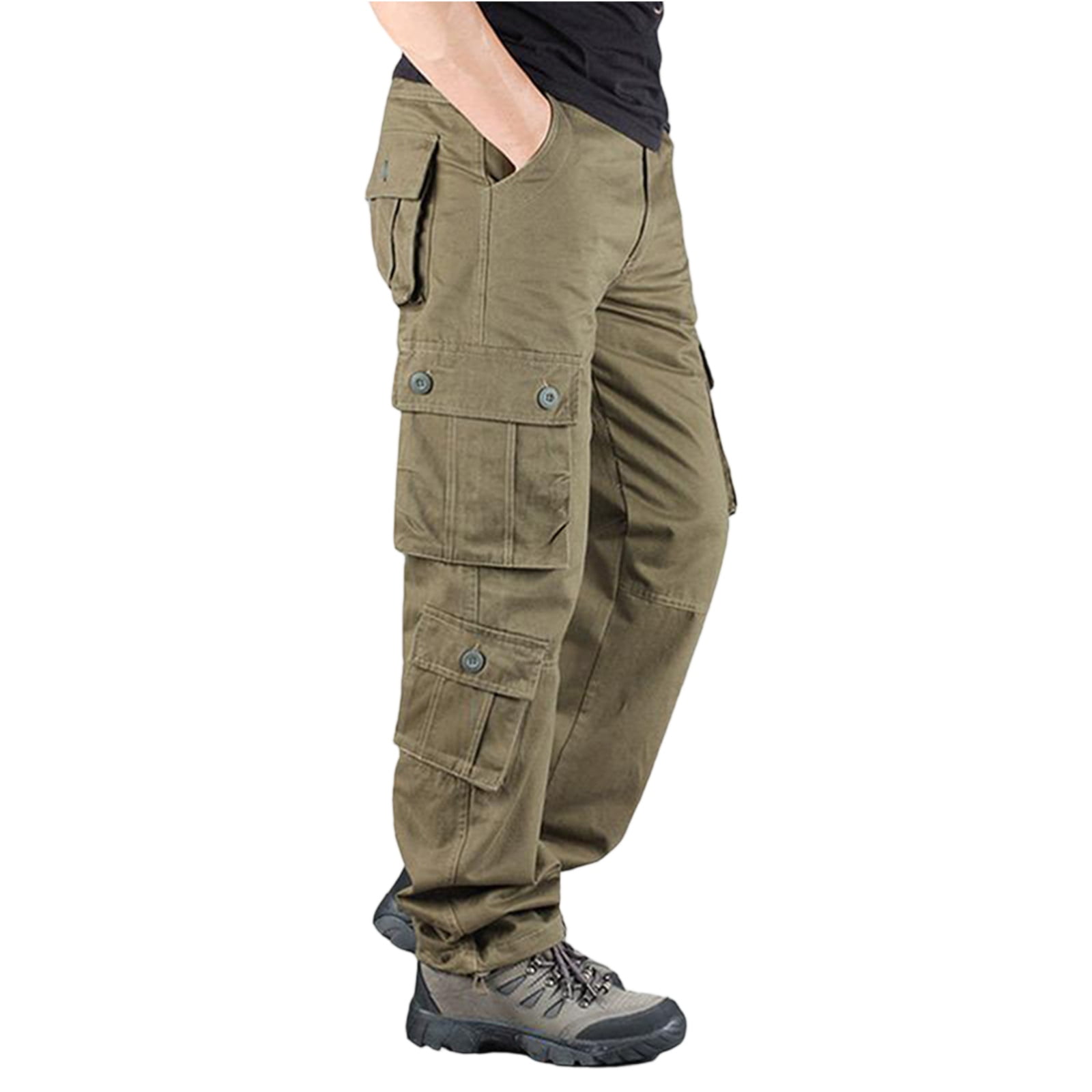 GIPQJK Men's Cargo Pants with Multi Pocket Relaxed Fit Stretch Work ...