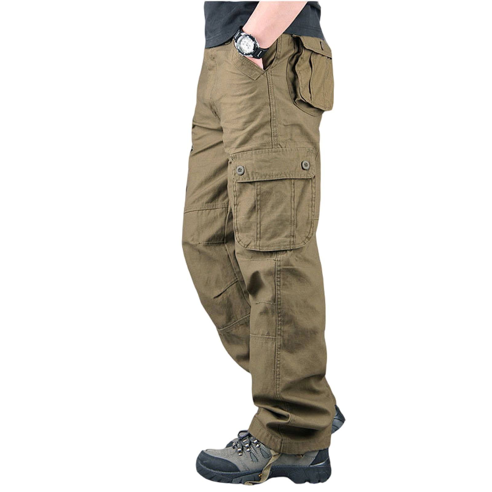GIPQJK Men's Tactical Cargo Pants Comfort Fit Hiking Pants Elastic ...