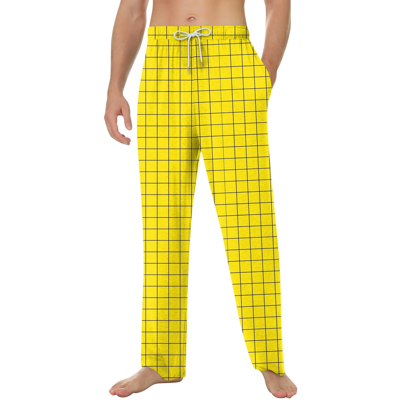 GIPQJK Pajama Pants Men ComfortSoft Cotton Pajama Plaid Comfy Lounge ...