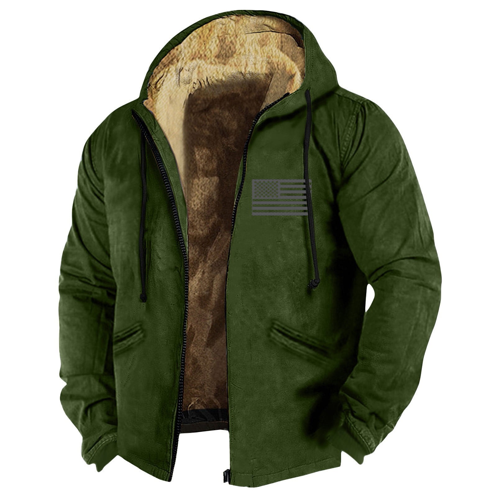 GIPQJK Mens Fleece Lined Jacket Plus Size 6x-7x Thick Sherpa Full Zip ...