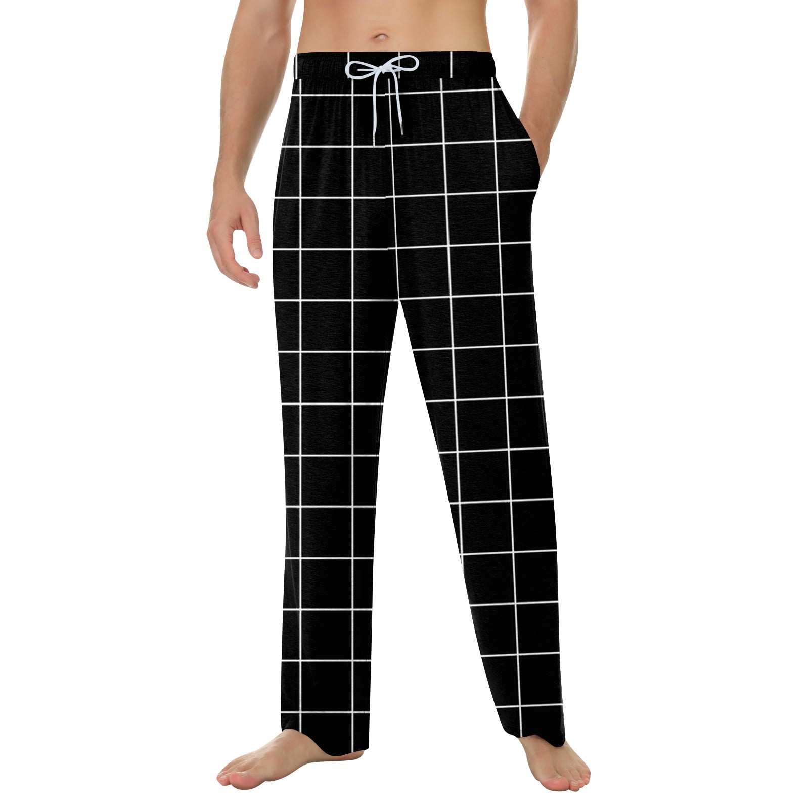 GIPQJK Plus Size Pajama Pants Plaid Comfy Lounge Pants Baggy ...
