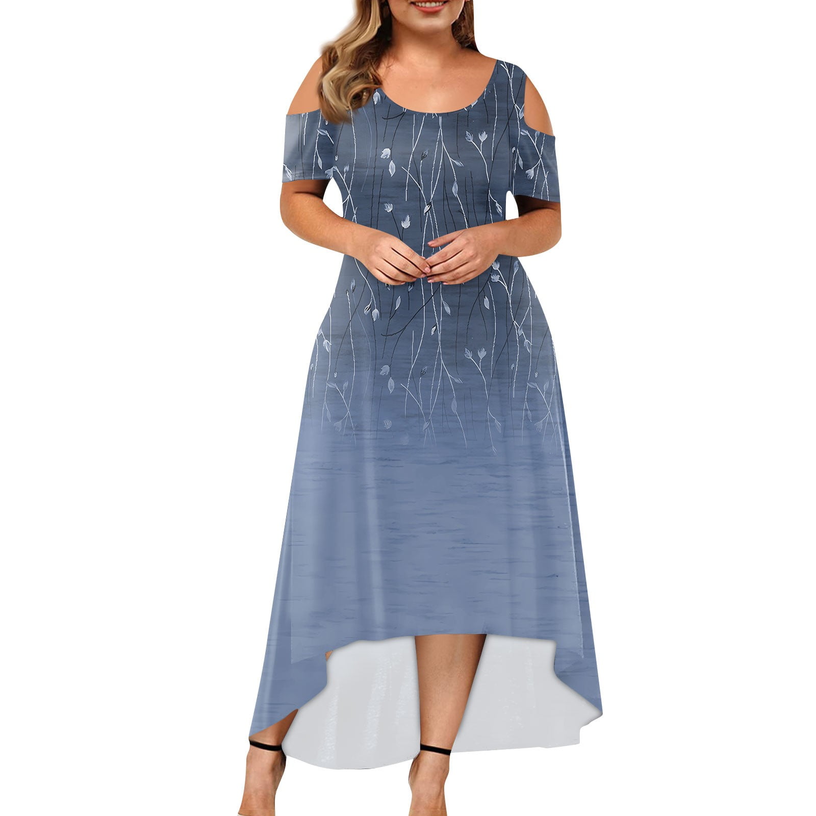 Gipqjk Plus Size Summer Dresses For Women 4x Trendy Floral Boho Cold