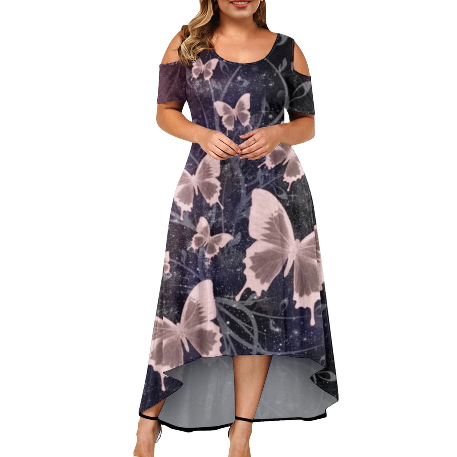 Gipqjk Plus Size Summer Sundress For Women Clearance Trendy Butterfly