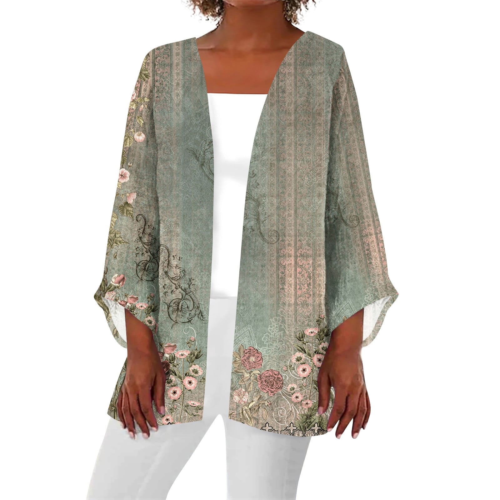 GIPQJK Summer Cardigans for Women Lightweight 3/4 Sleeve Lightweight ...