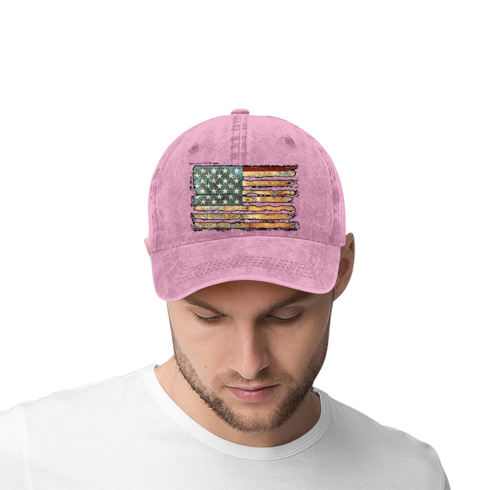 GIPQJK Vintage American Flag Baseball Cap - Adjustable Low Profile ...