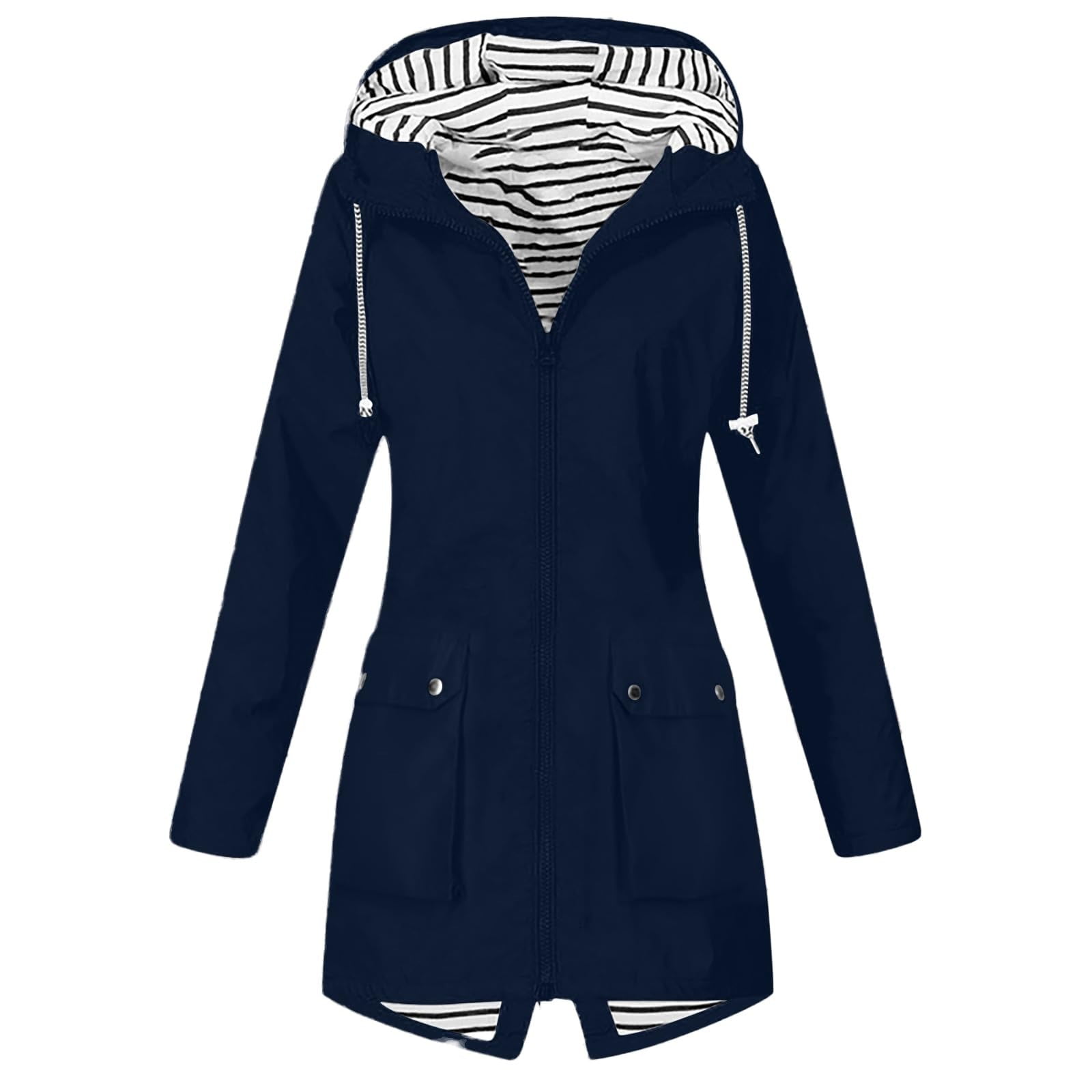 GIPQJK Women's Active Wind & Rain Jacket Waterproof with Hood Packable ...