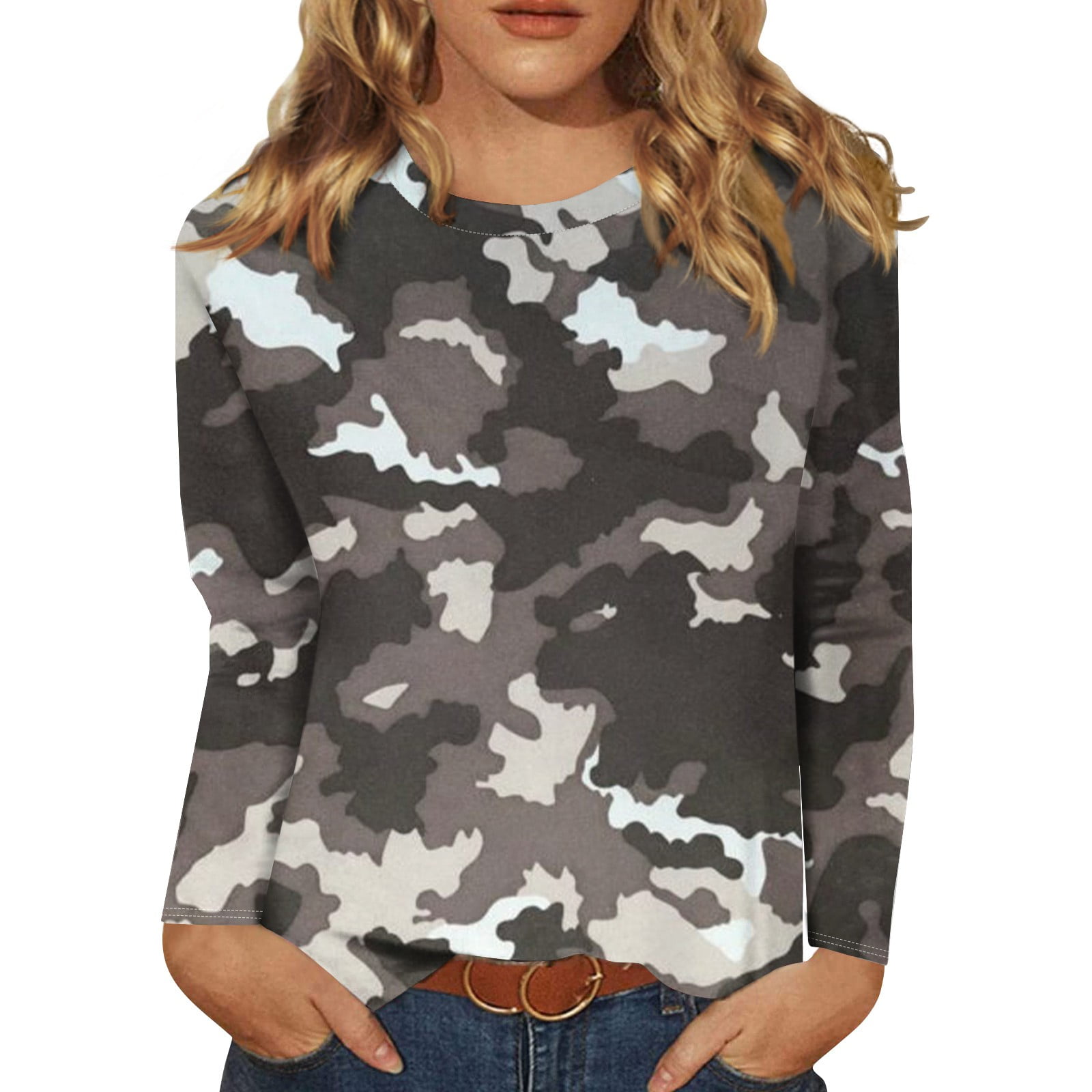 GIPQJK Womens Plus Size Tunic Tops O-Neck Casual Lightweight Blouses ...