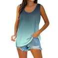 GIPQJK Womens Sleeveless Tank Tops Summer Plus Size Gradient Cotton Working Tanks Basic Round ...