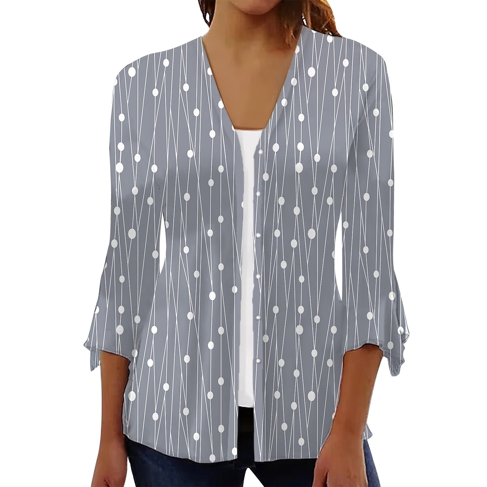 GIPQJK Womens Summer Cardigan 3/4 Sleeve Plus Size Kimono and Dusters ...