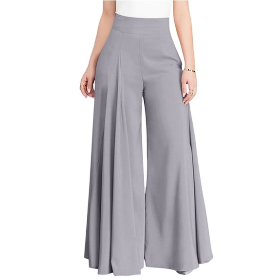 GIPQJK Womens Wide Leg Palazzo Long Pants High Rise Pull on Flowy ...