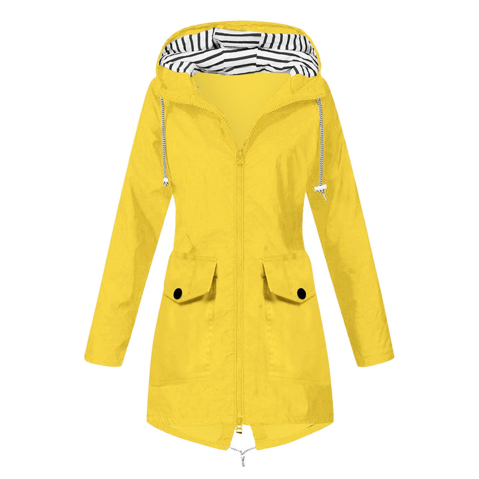 GIPQJK Yellow Rain Coats for Women Lightweight Waterproof Travel Jacket ...