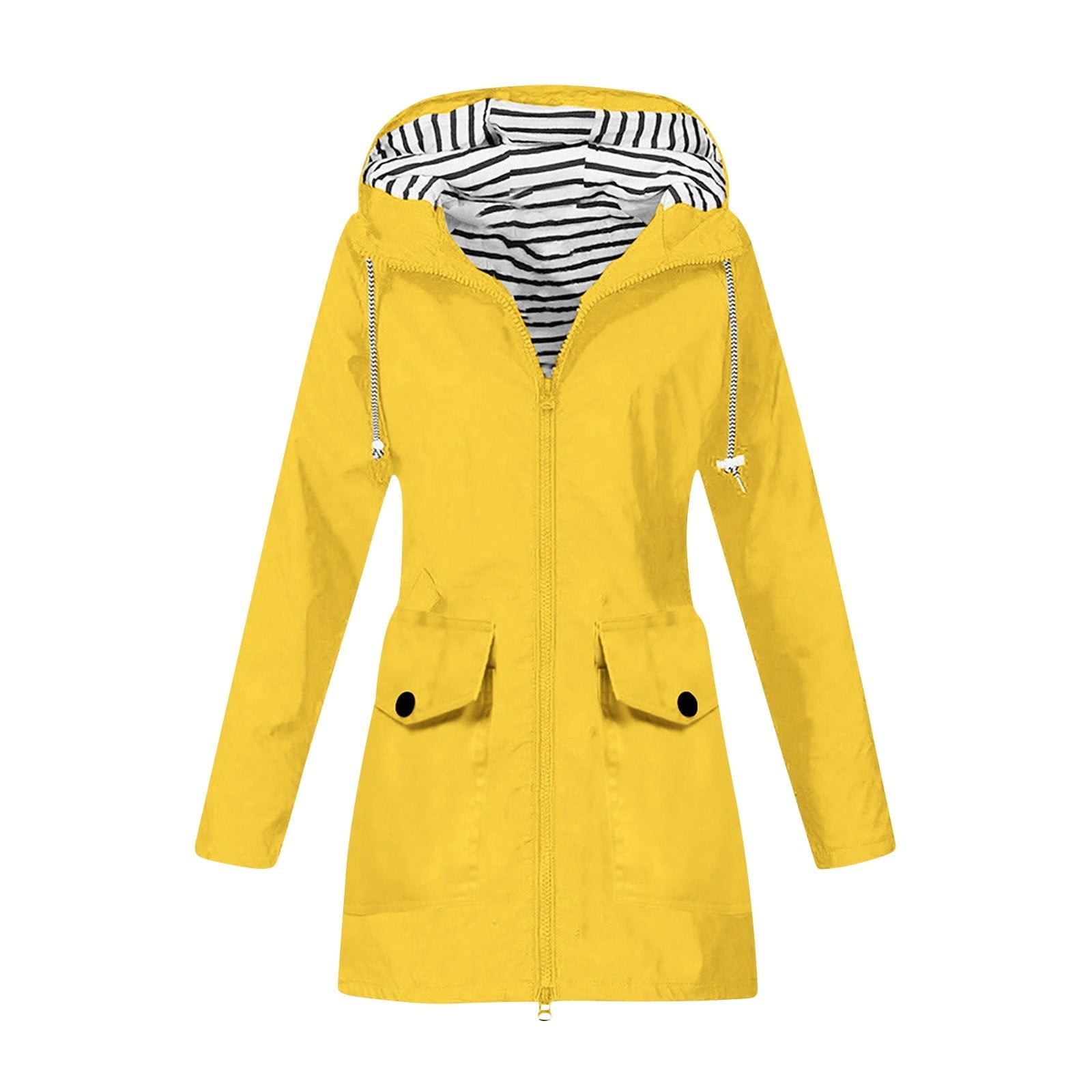 GIPQJK Yellow Rain Coats for Women Waterproof with Hood Packable Travel ...