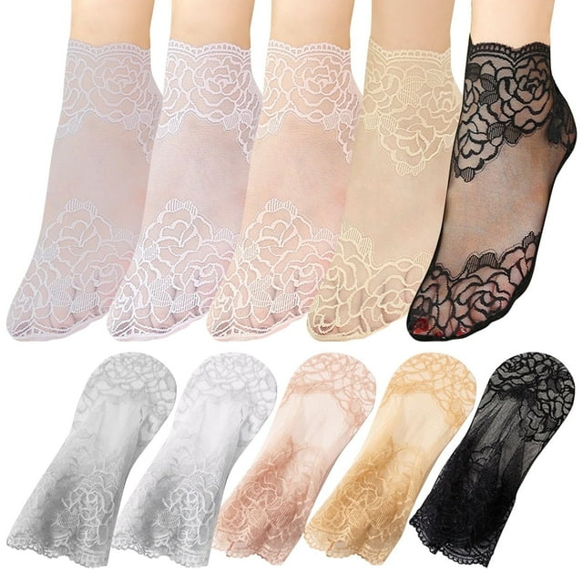GIRACOA 10 Pairs Lace Socks Women Multi-Colored Fishnet Socks ...